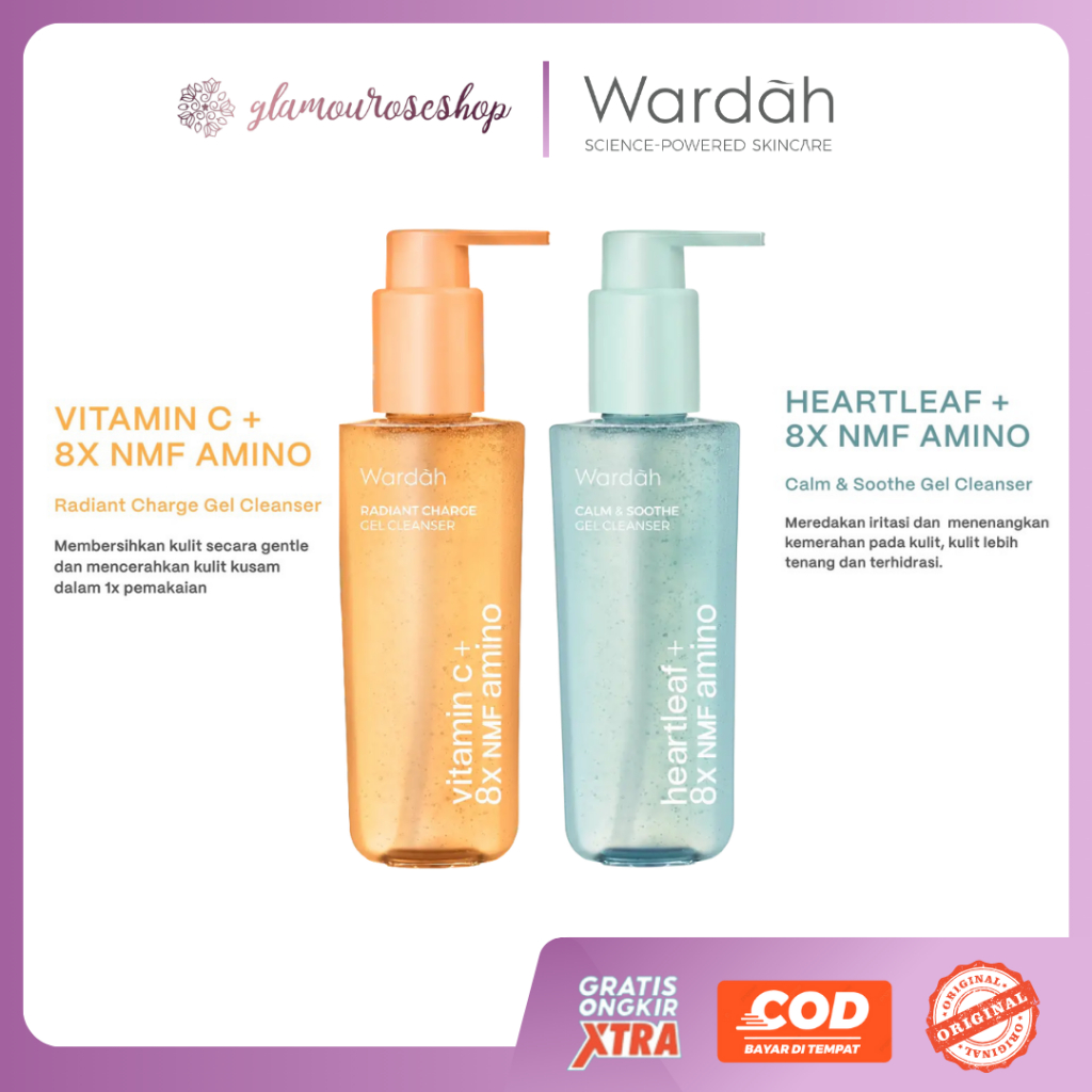Jual Wardah Amino Gel Cleanser Vitamin C + 8x NMF Amino l Heartleaf + 8x NMF Amino 120 ML ...