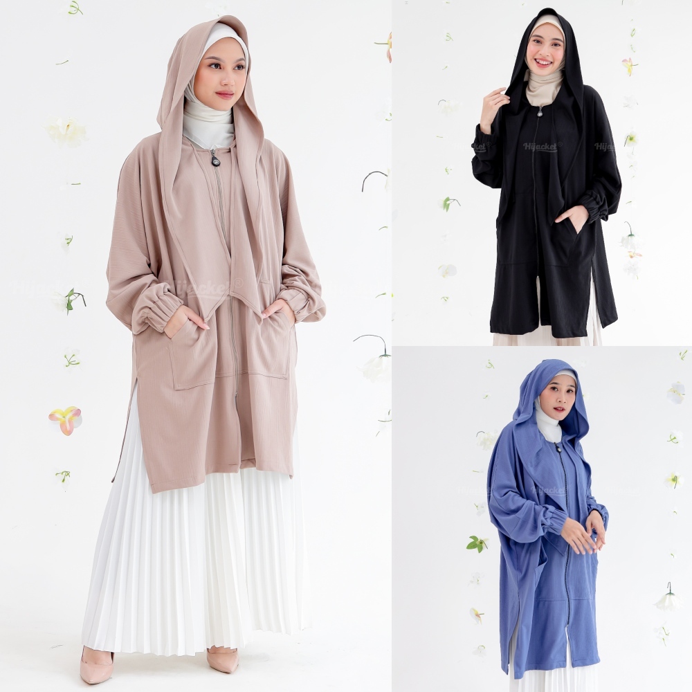 Jual Jacket Jaket Wanita Muslimah Hijaber Panjang Syari Hoodie Cewek ...
