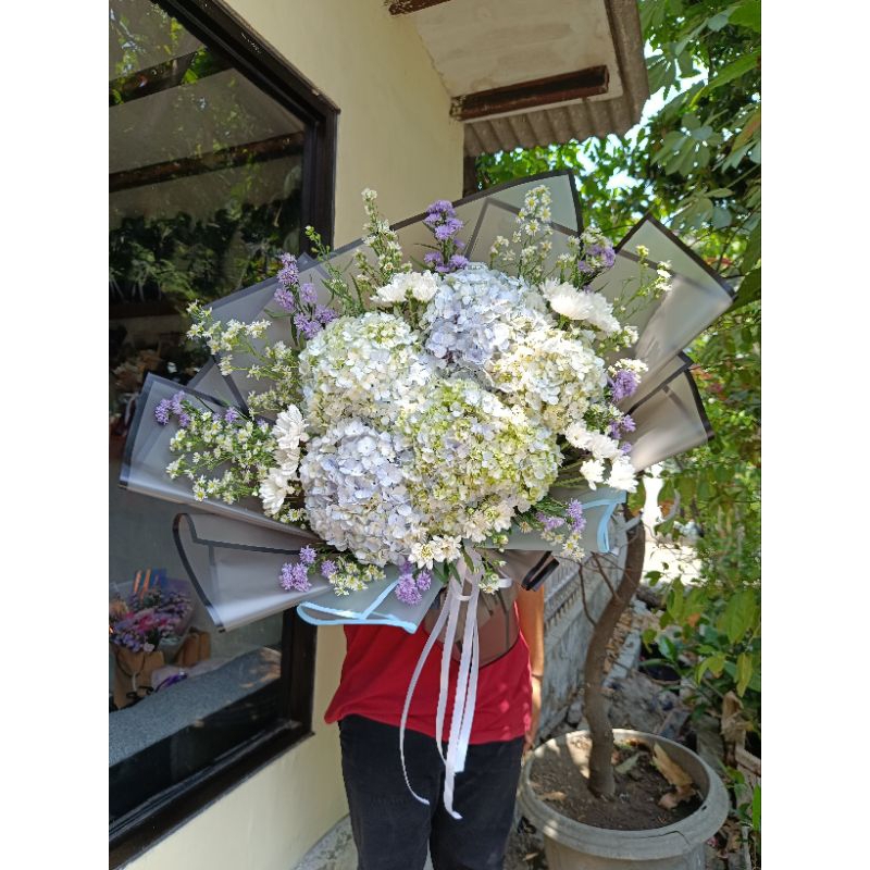 Jual hydrangea fresh flower bouquet bunga asli segar fresh hortensia ...