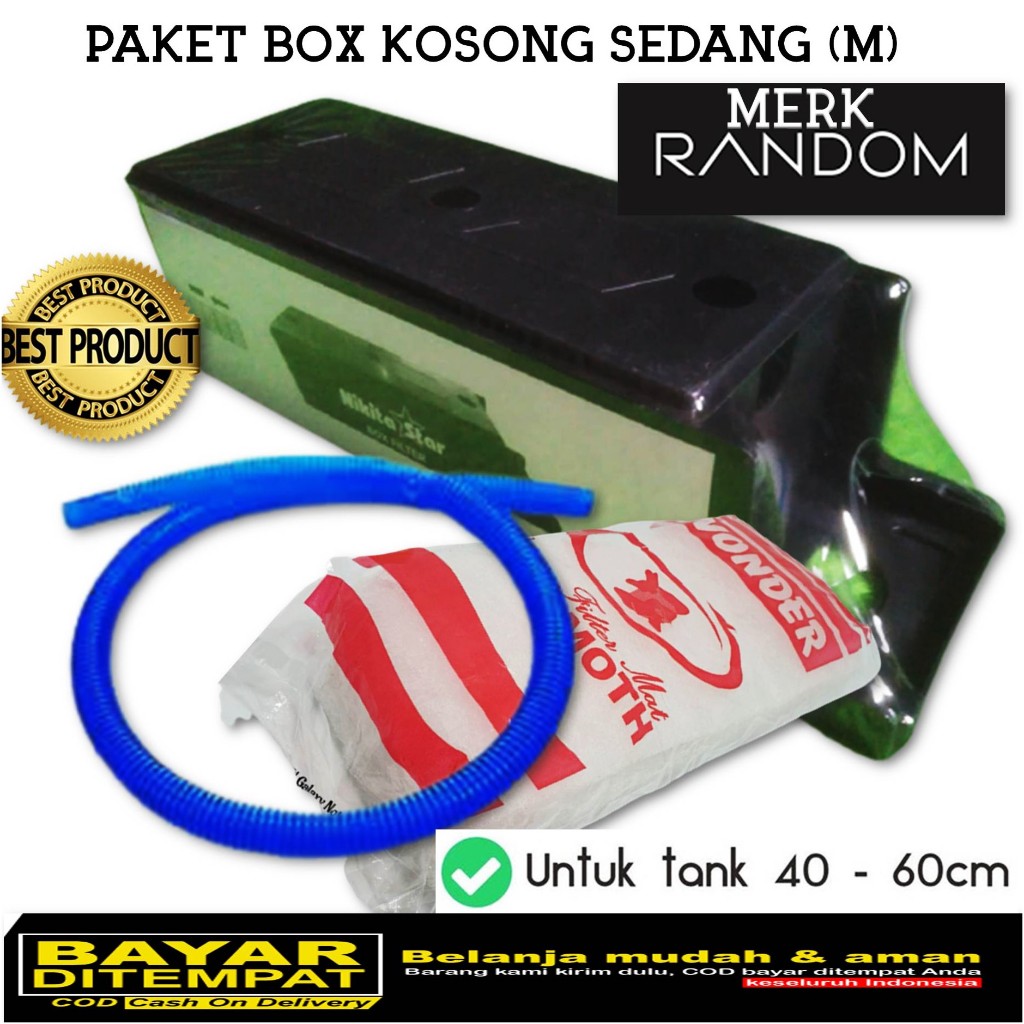Jual Paket box filter SEDANG aquarium , busa kapas dan selang spiral ...