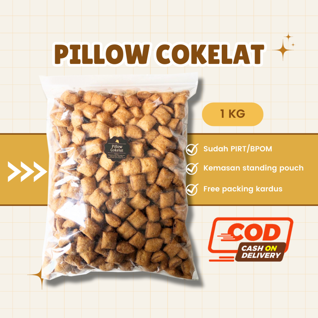 Jual [DELISH SNACKS] Pillow Cokelat (Grosir) 250gr 500gr 1 KG / Snack ...