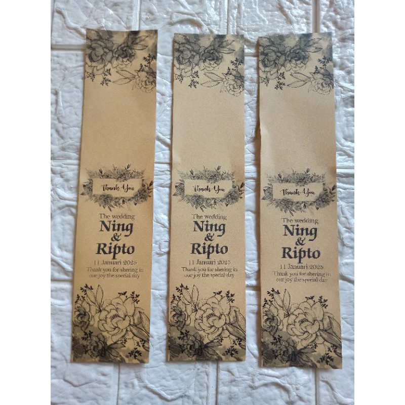 Jual isi 50pcs paper belt kertas sabuk label souvenir kartu ucapan ...