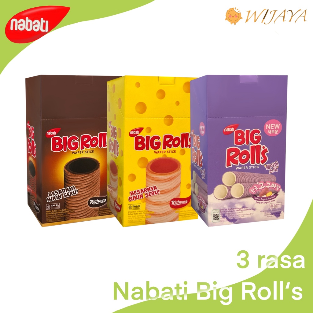 Jual Nabati Big Rolls box isi 20pcs rasa keju/cokelat/roti goguma ...