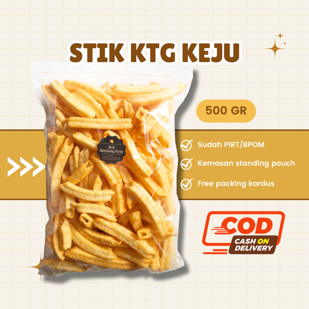 Jual [DELISH SNACKS] Stik Kentang Keju (Grosir) 250gr 500gr / Snack ...