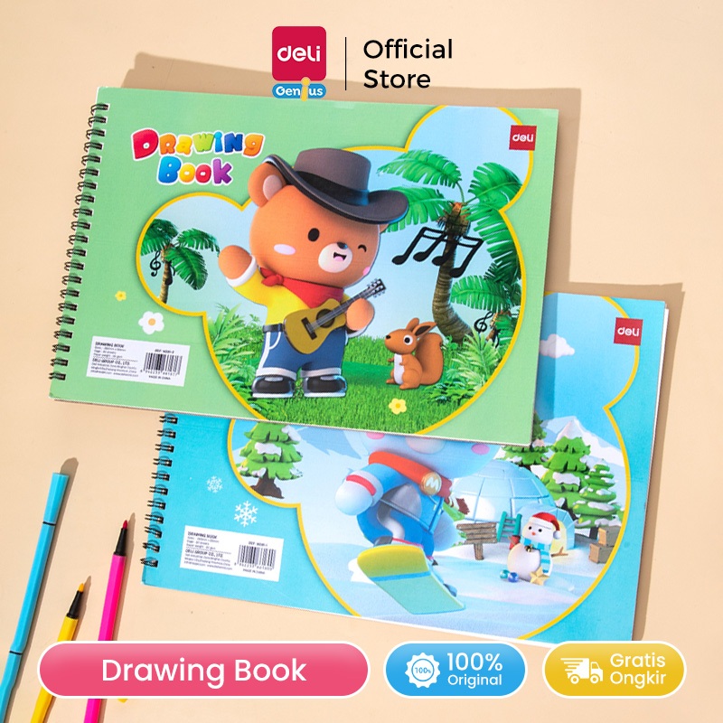Jual Deli Drawing Book / Buku Gambar 30 lembar Buku Spiral Kertas 90gsm ...