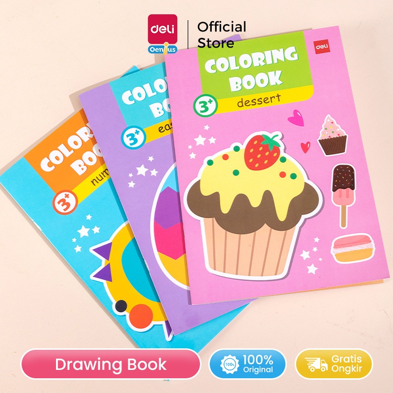 Jual Deli Coloring Book / Buku Mewarnai A5 16 Motif Kertas Tebal EN06X ...