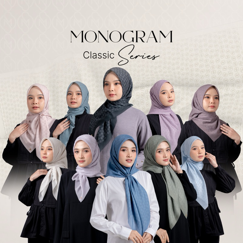 Jual Modessa Hijab - Monogram Classic Series - Hijab Voal Segi Empat ...