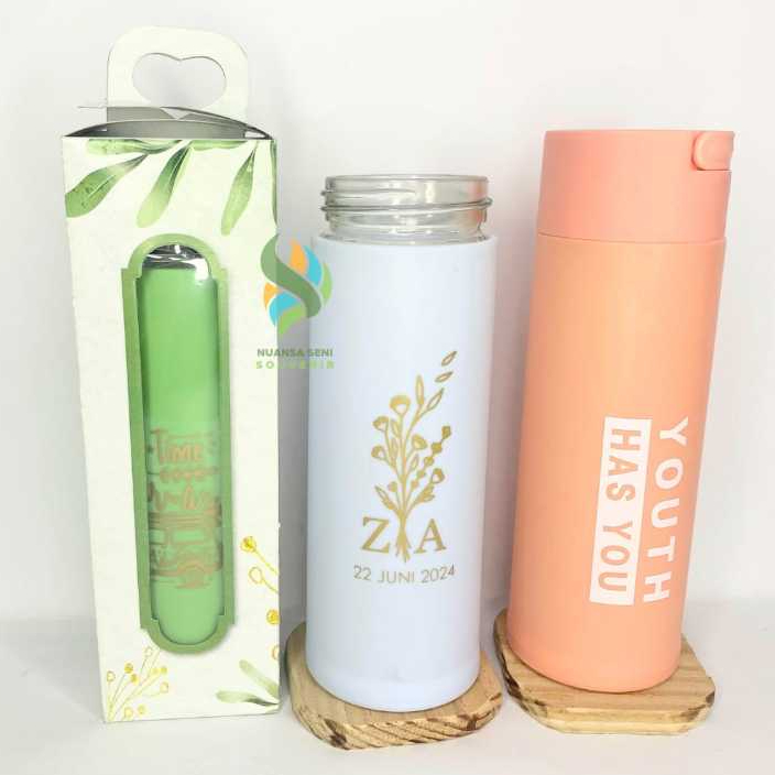 Jual Tumbler Minum Kaca Motif Botol Youth Termos Beling Tenteng 400ml ...