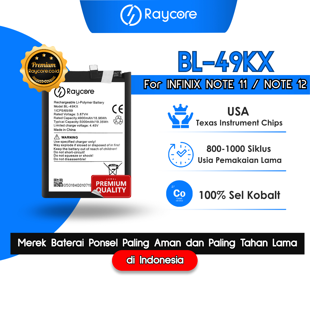 Jual Raycore - Baterai BL-49KX FOR INFINIX NOTE 11 ( X663B ) / NOTE 12 ...