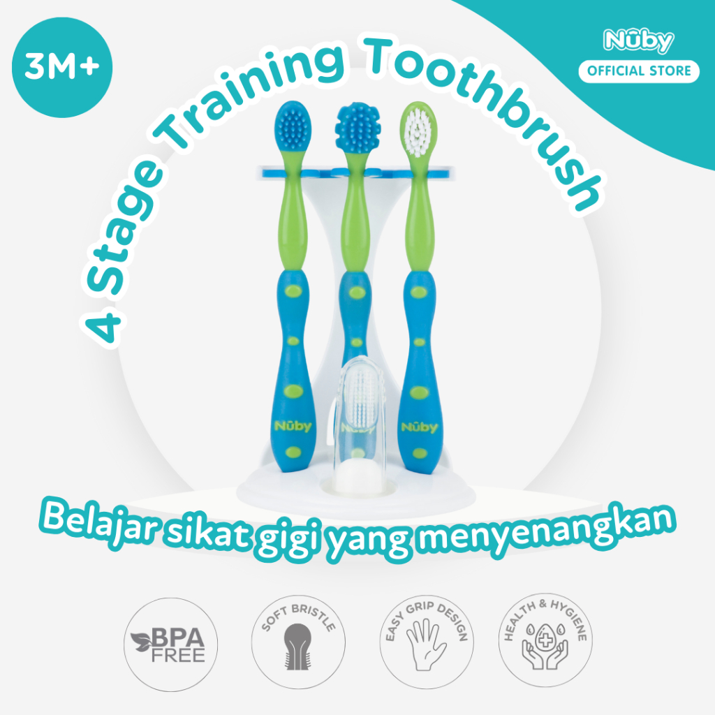 Jual Nuby Baby 4in1 Set Training Toothbrush | Sikat Gigi Anak Bayi 4 ...
