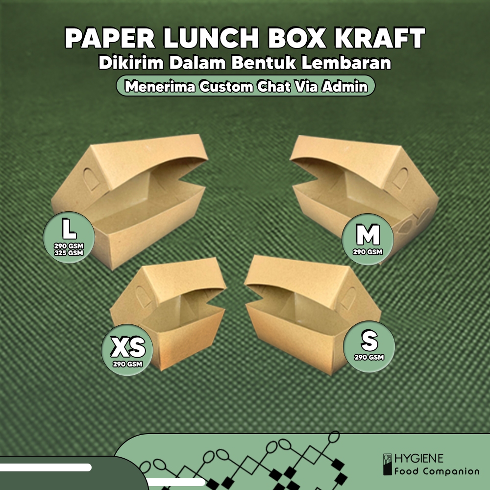 Jual PAPER LUNCH BOX / KOTAK MAKAN KERTAS LAMINASI ECO KRAFT SEMUA UK ...