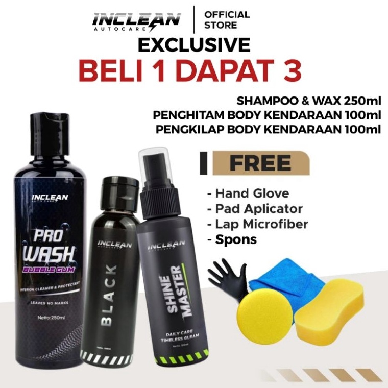 Jual Produk Laris Terlaris No 1 Beli 1 Dapat 3 INCLEAN Pro Wash Black ...