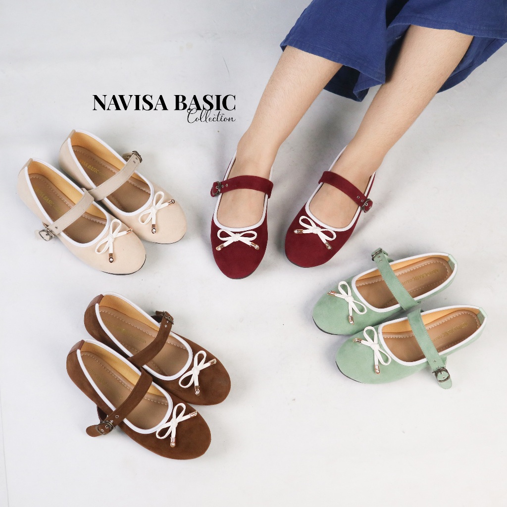 Jual Sepatu Wanita Flatshoes Wanita Motif Pita Super Empuk Navisa Basic ...