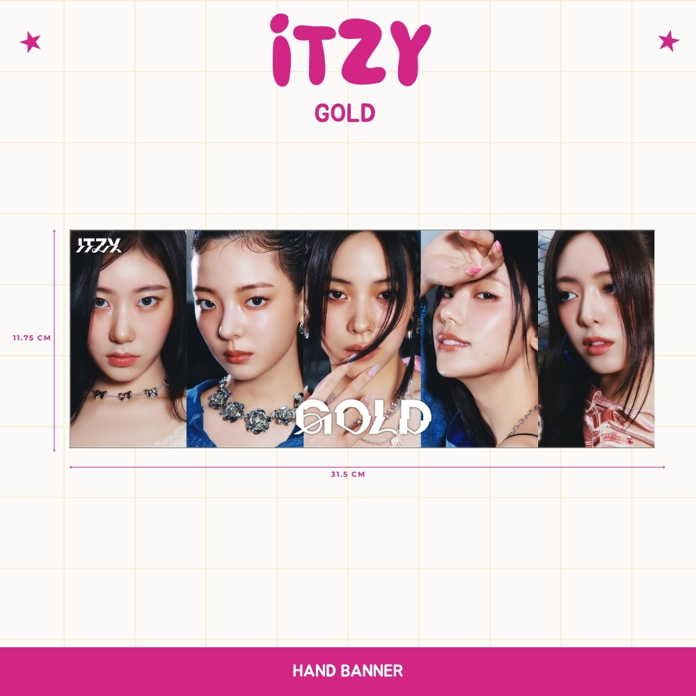 Jual HAND BANNER ITZY GOLD HANDBANNER (HARGA 1 PCS + LAMINASI 2SISI ...