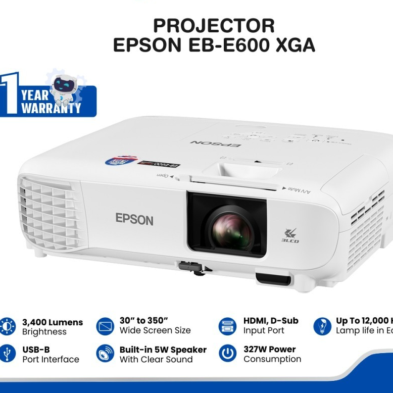 Jual Proyektor Epson EB-E600 TKDN Projector XGA 3600 Lumens | Shopee Indonesia
