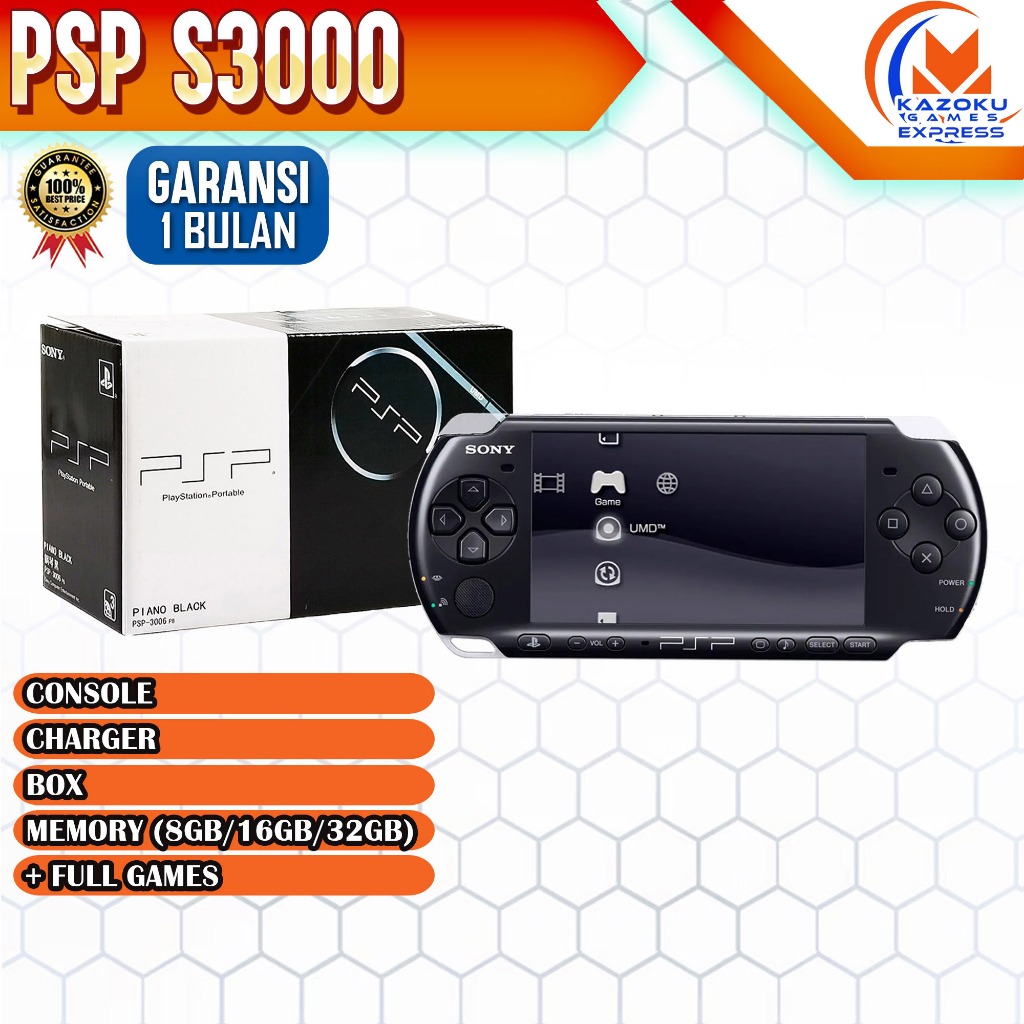Jual PSP Sony Second Hen 3000 2000 1000 8GB 16GB 32GB GARANSI 1 BULAN ...