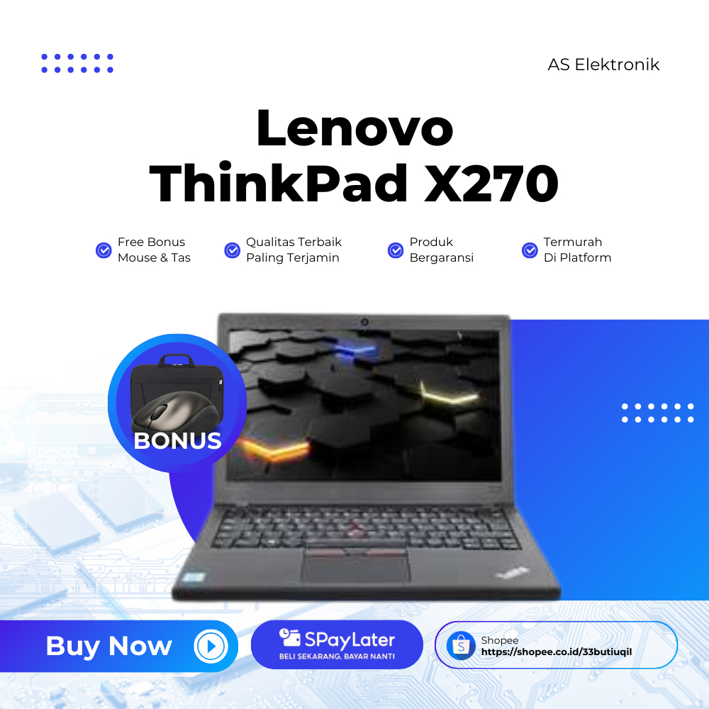 Jual Paling Laris!! - LAPTOP LENOVO THINKPAD X270- CORE i5 / i7 -RAM 8/16GB-SSD 256GB - Bonus ...