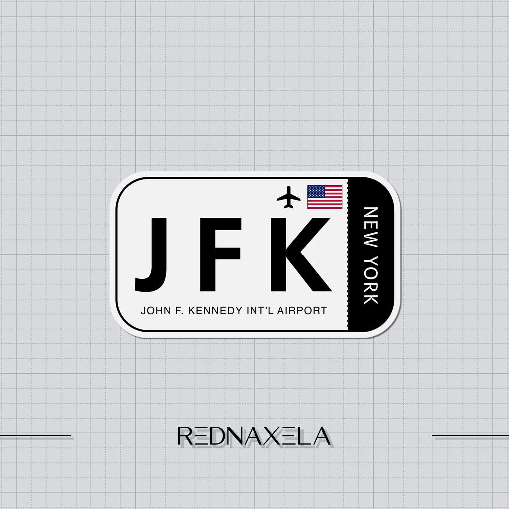 Jual Stiker Vinyl John F Kenndey International Airport Code JFK Sign ...
