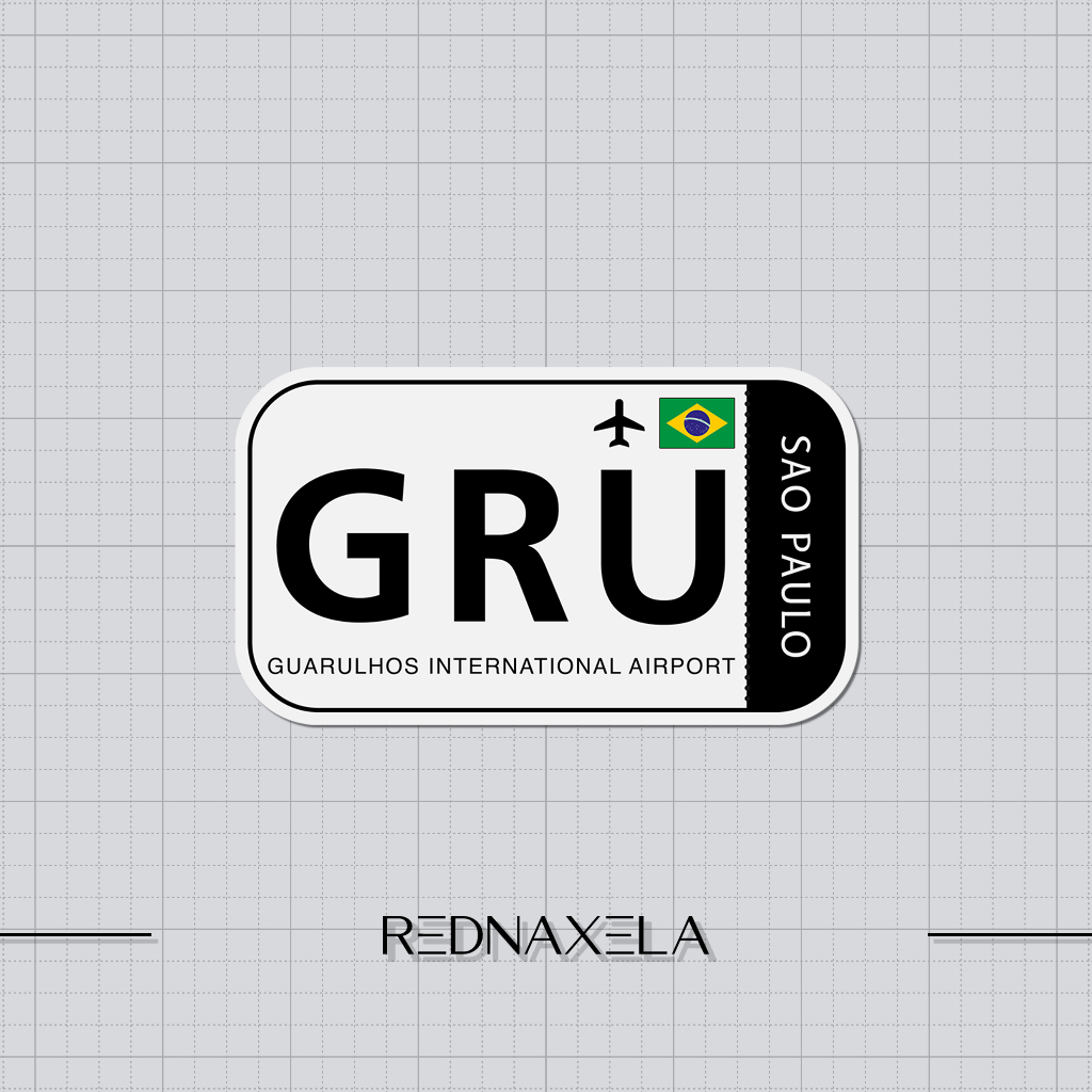 Jual Stiker Vinyl Guarulhos International Airport Code GRU Sign Sticker ...