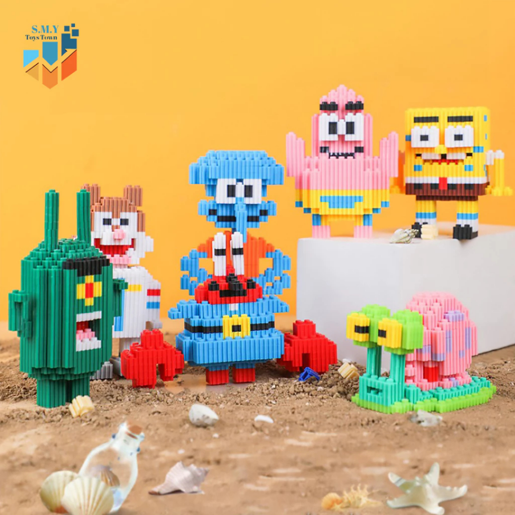 Jual SMY Toystown Nano Blocks Spongebob and Friends 3D Model Mainan ...