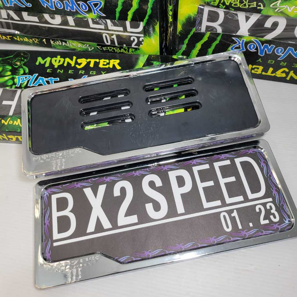 Jual Frame Bingkai Tempat Plat Nomor Sepeda Motor Warna Chrome | Shopee ...