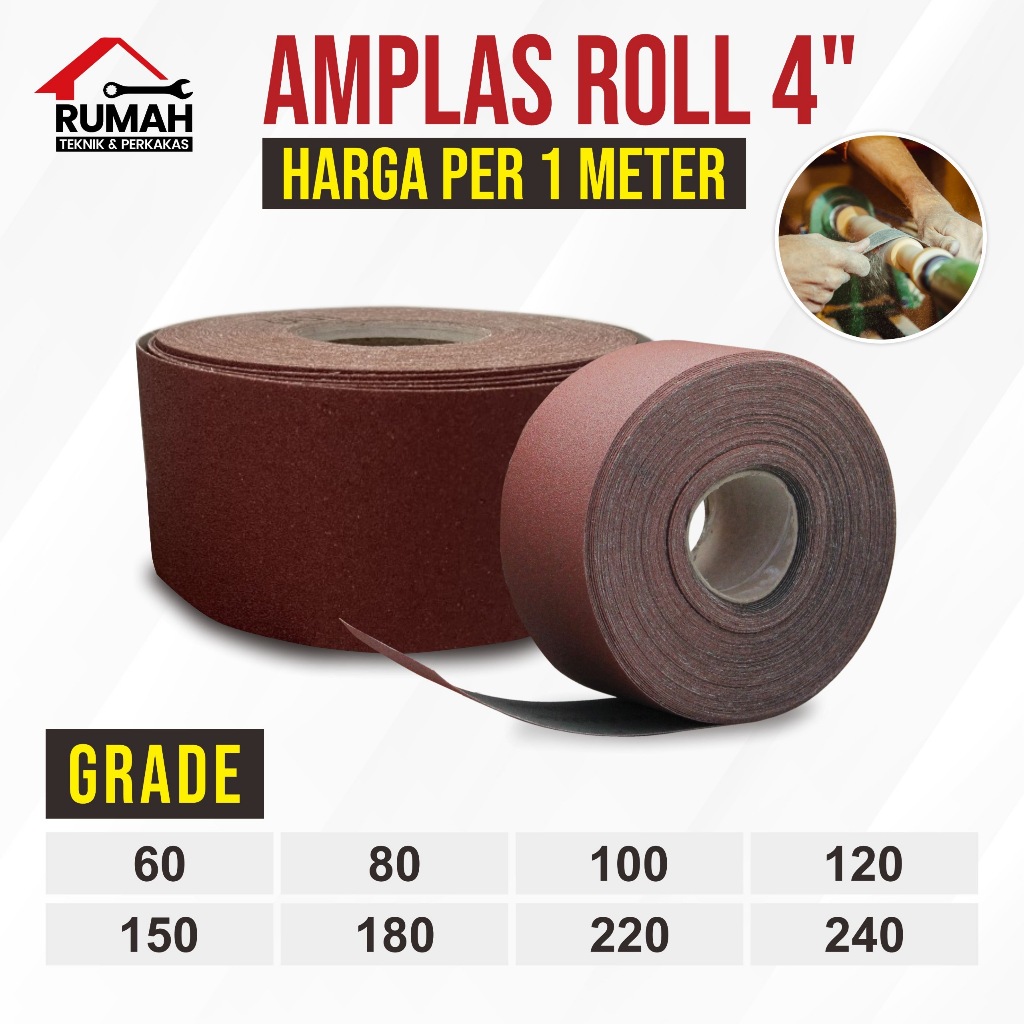 Jual AMPLAS ROLL METERAN (Grade 60 80 100 120 150 180 220 240) Harga ...