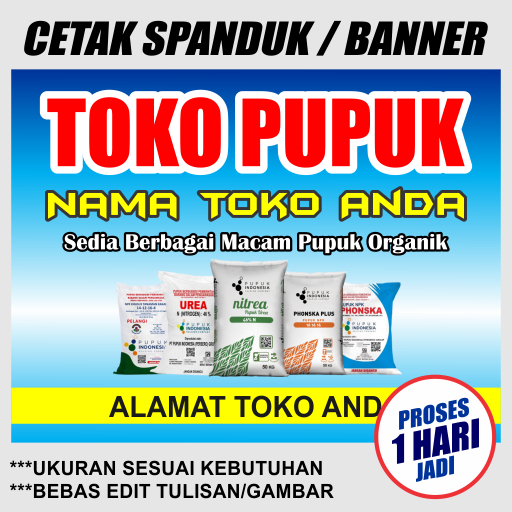 Jual spanduk banner toko pupuk benner jual pupuk custom | Shopee Indonesia