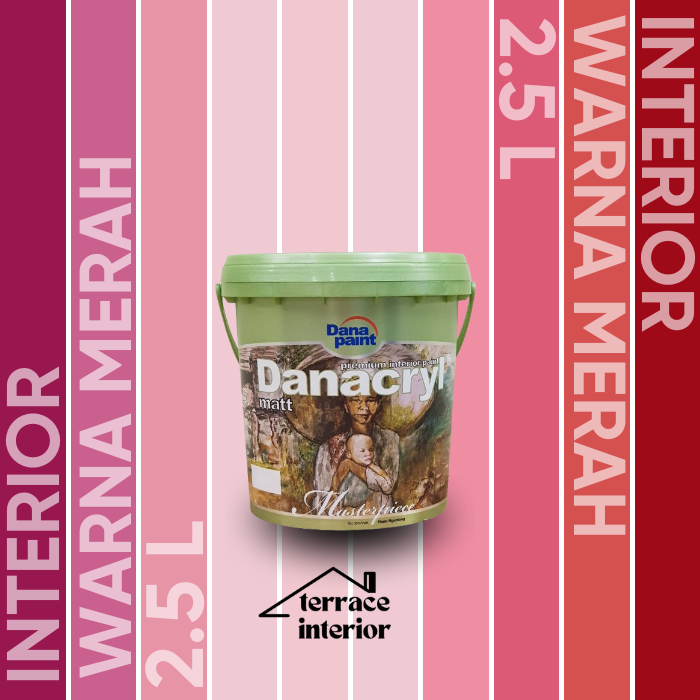 Jual Cat Tembok Interior Danapaint Danacryl Warna Merah 2.5 L | Shopee ...