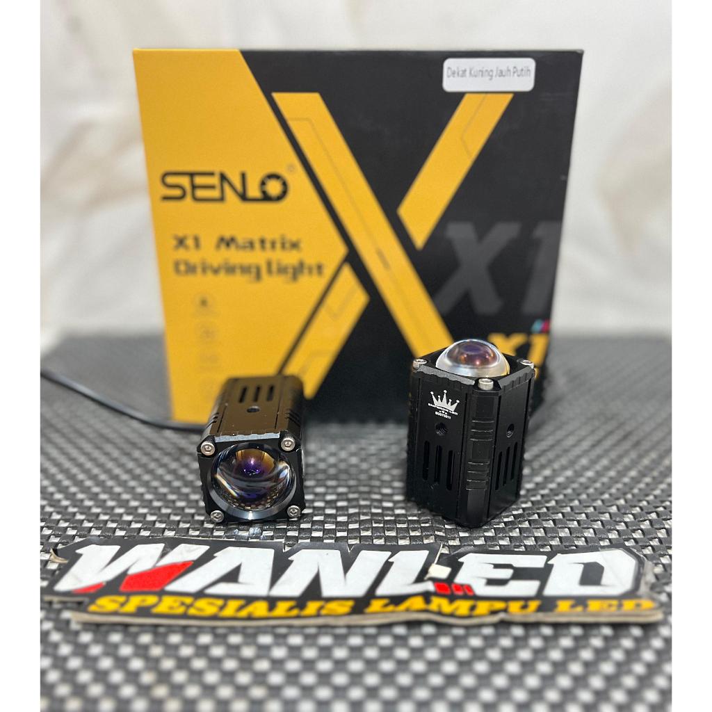 Jual mini laser senlo x1 plus V3 blue lens lampu led motor mobil kabut foglamp sorot 25w ...