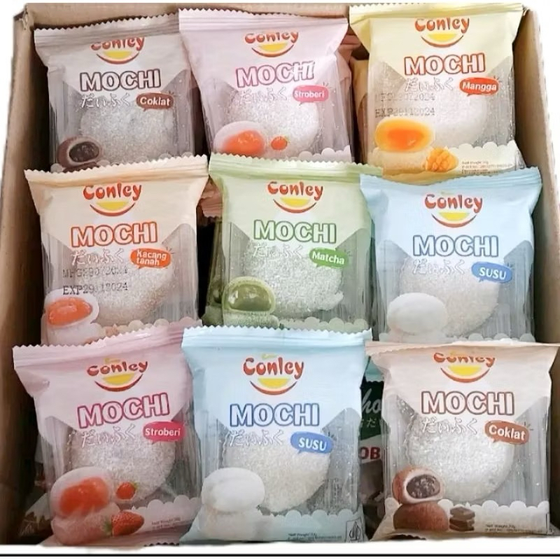 Jual MOCHI VIRAL / MOCHI CONLEY TABUR KELAPA MOCHI DOUBLE COKLAT Enak ...