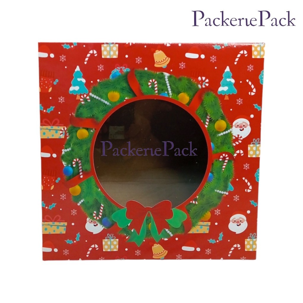 Jual (10 PCS) KOTAK BOX NATAL KACA 20X20X10 / DUS NATAL PITA / DUS ...