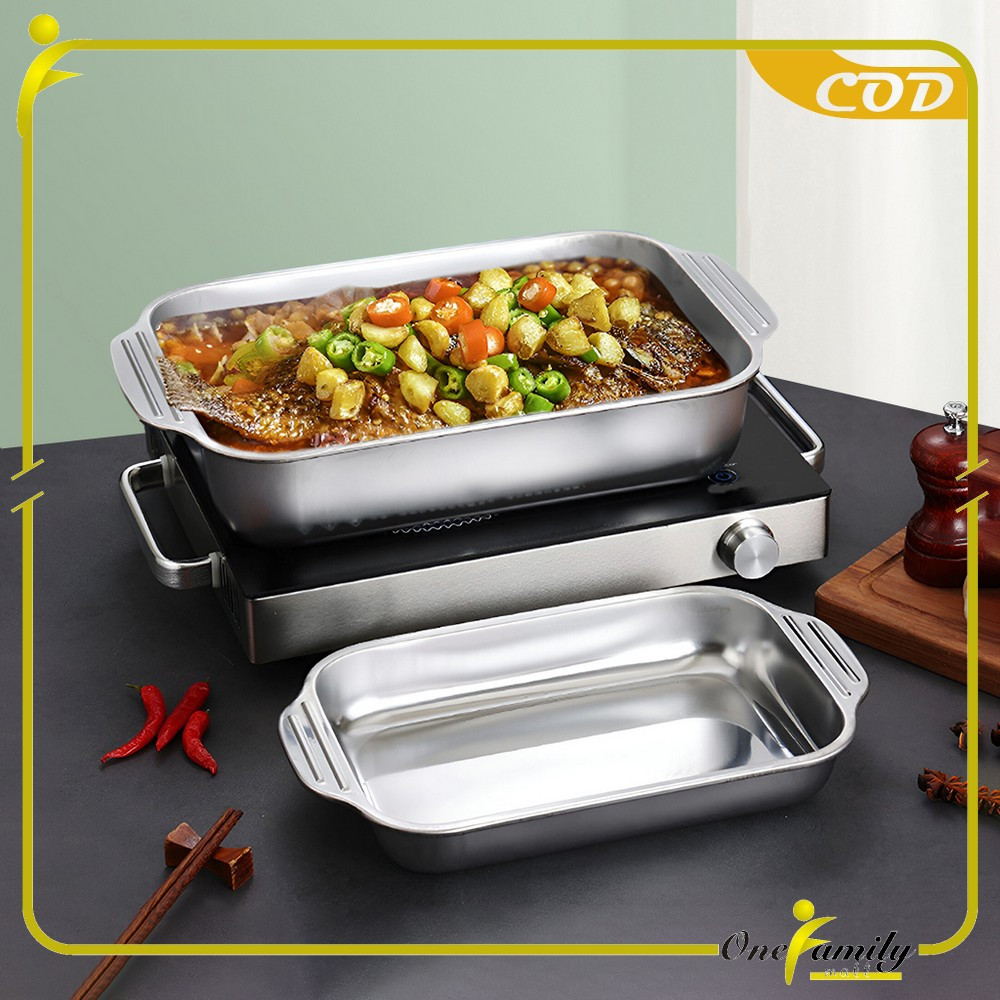 Jual ONE-C1213 Panci Stainless Steel Panggangan Ikan Persegi / Piring ...