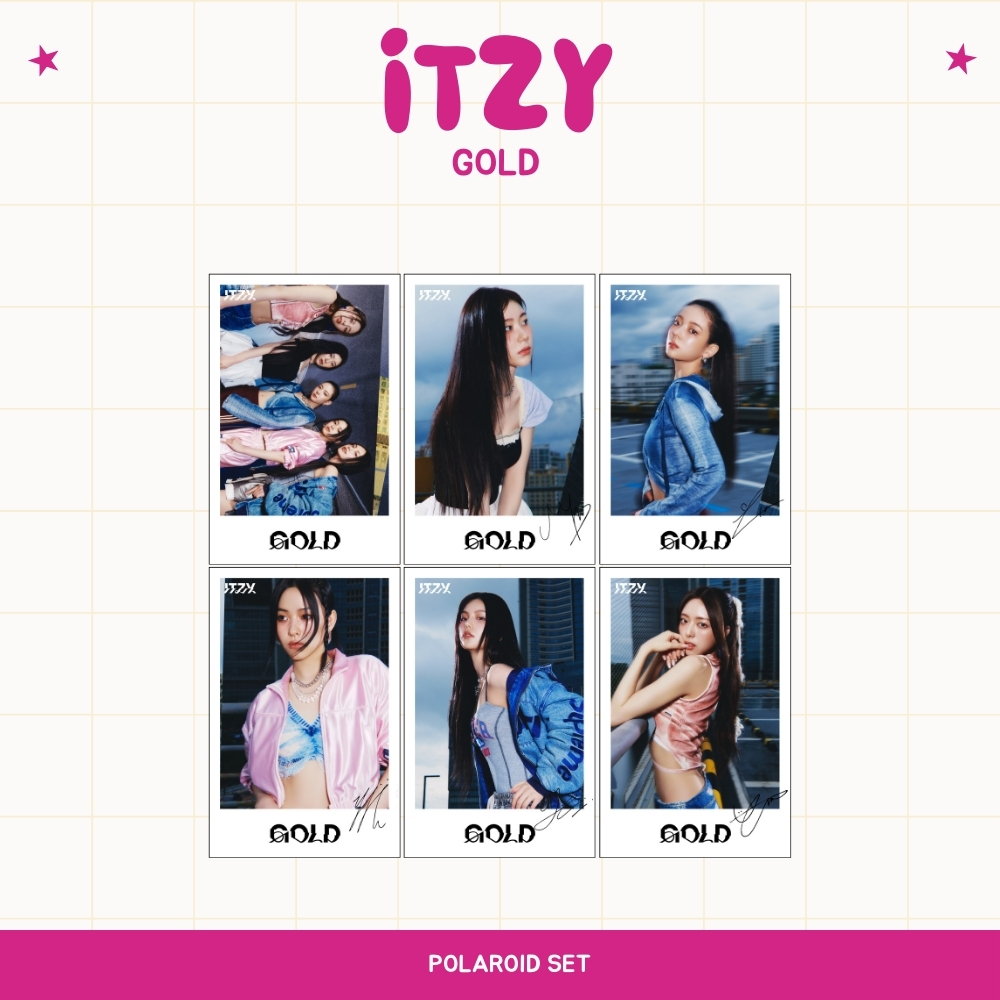 Jual POLAROID ITZY GOLD (ISI 6 PCS + LAMINASI 2 SISI) TANDA TANGAN TTD KPOP PHOTOCARD CARDS IDOL ...