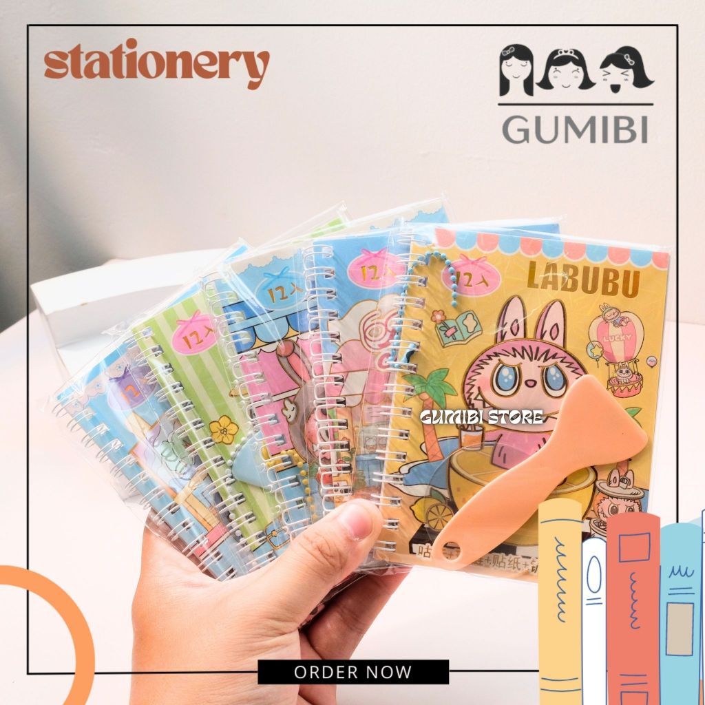 Jual BUKU STIKER SPIRAL LABUBU NOTEBOOK BUKU SPIRAL STIKER LABUBU BUKU ...