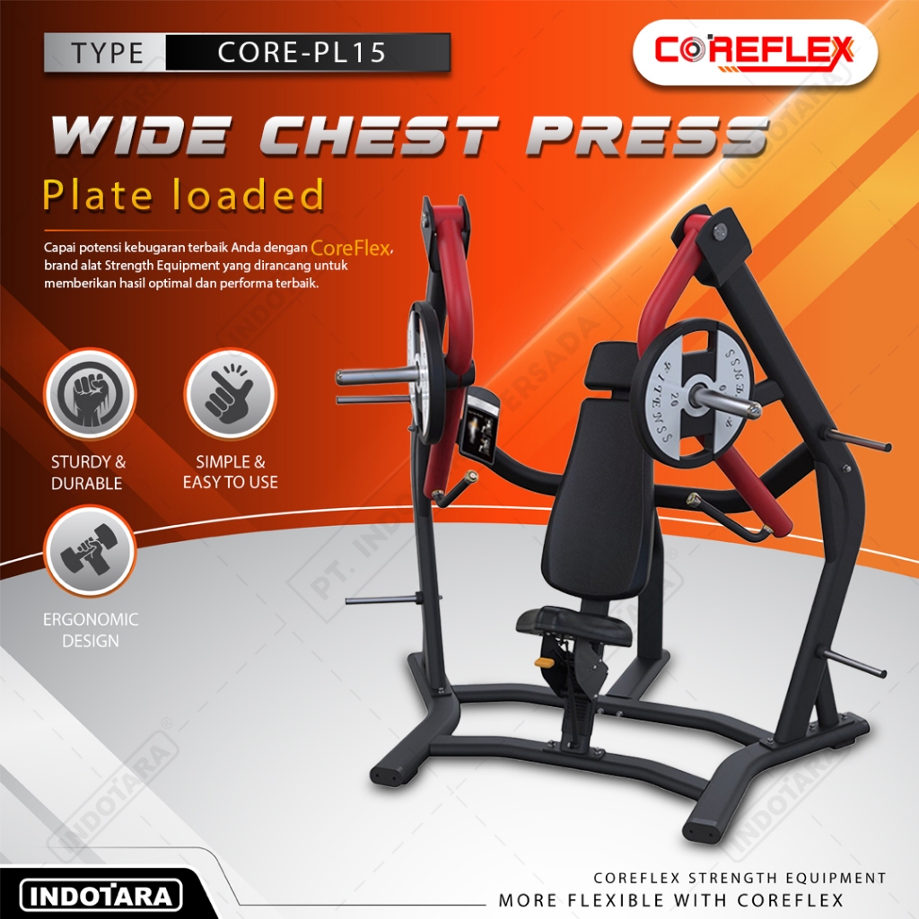 Jual Wide Chest Press Latihan Dada Fitness Gym Coreflex CORE-PL15 | Shopee Indonesia