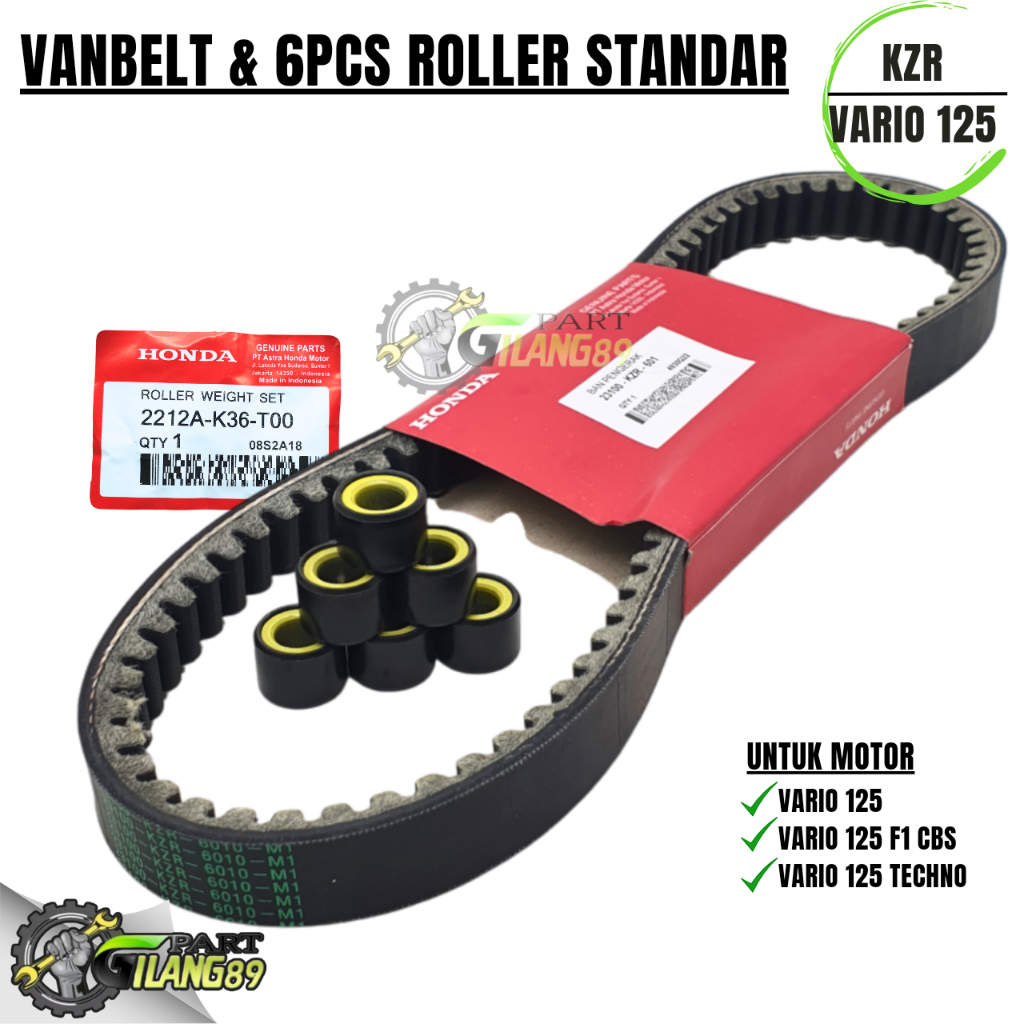 Jual 1 SET 2 ITEM VANBELT ONLY VARIO 125 + ROLLER SET 6 PCS VARIO 125 ...
