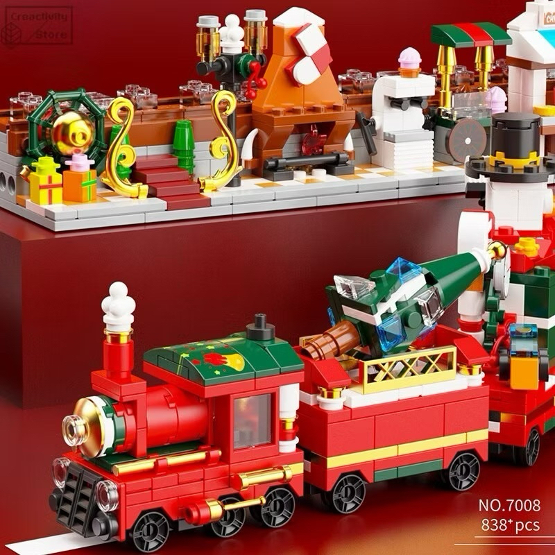 Jual MAINAN KERETA SANTA CHRISTMAS TRAIN HOLIDAY WINTER SANTA CLAUS BLOCK BRICK SUSUN BALOK ...
