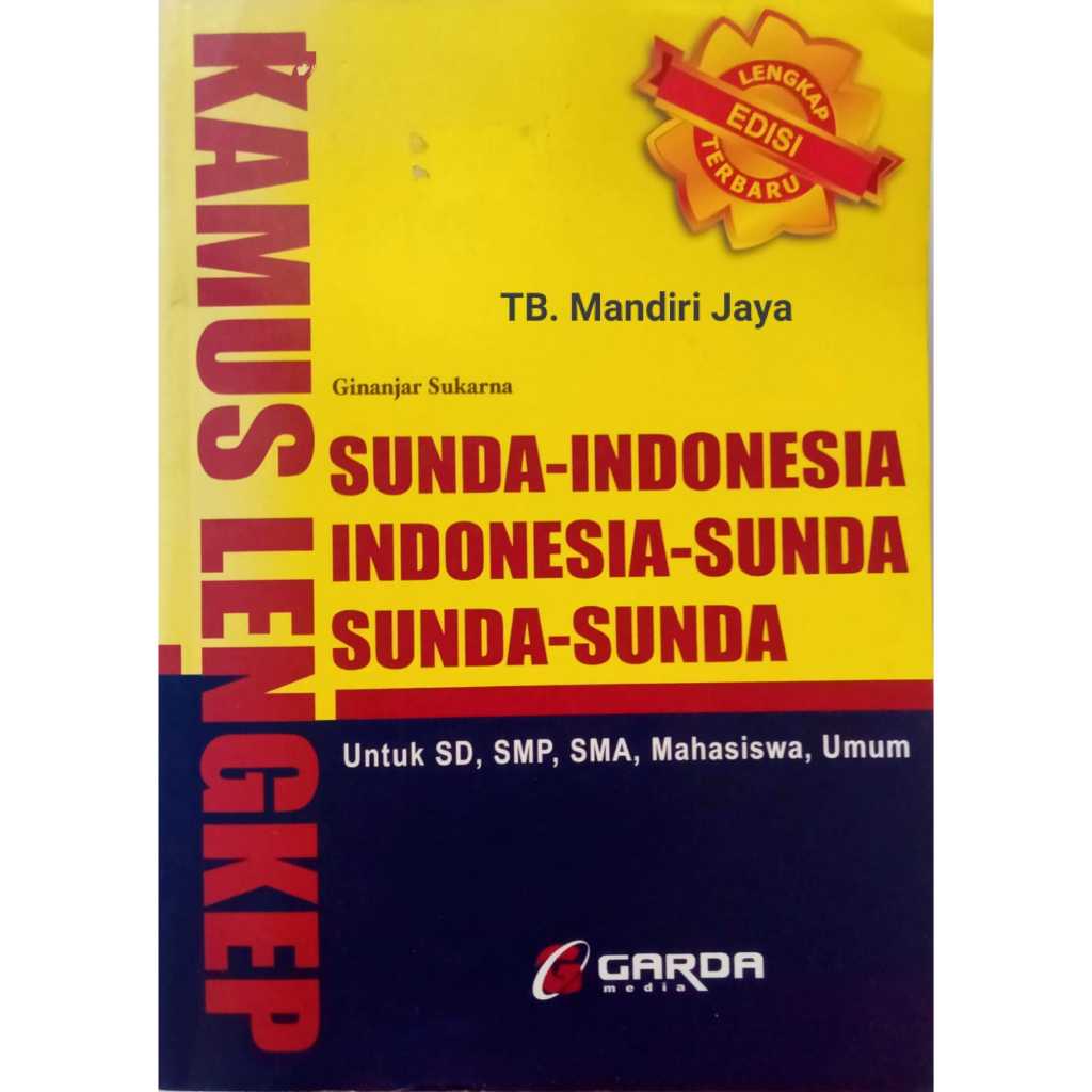 Jual Kamus Lengkap Sunda-Indonesia,Indonesia-Sunda dan Sunda-sunda ...