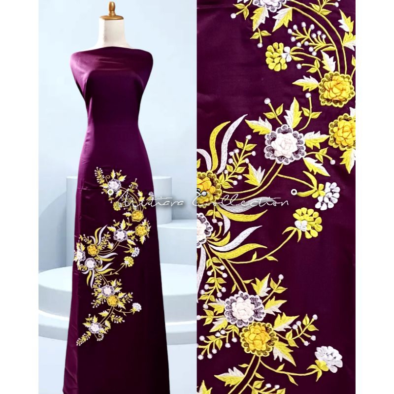 Jual BAKAL BAHAN GAMIS BORDIR BUNGA TIMBUL JALAR BAWAH | Shopee Indonesia