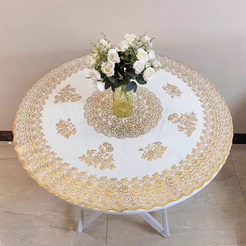 Jual Taplak Meja Tamu Ukuran Bundar Diameter 90cm/120cm / Motif Bunga ...