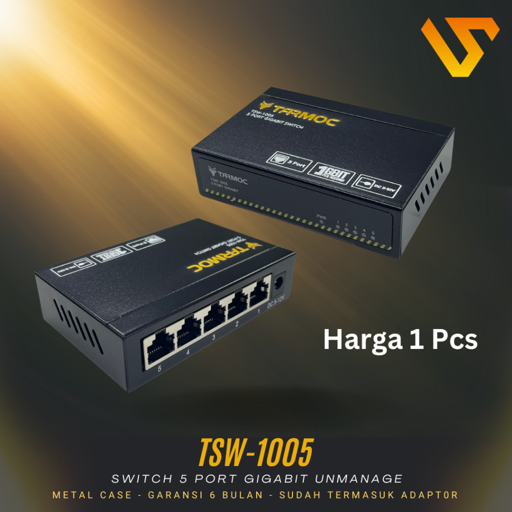 Jual Tarmoc TSW-1005, Gigabit Switch Unmanage 5 port Metal Case ...