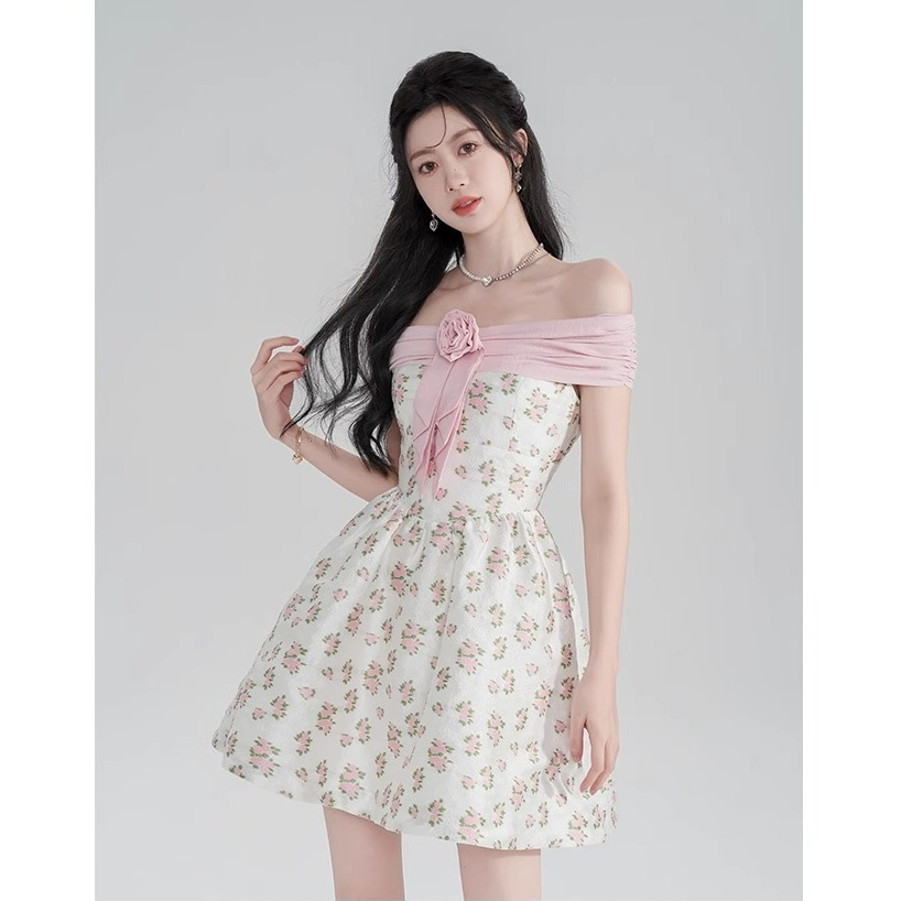 Jual Mini Dress Premium Style Korean Gaun Pendek desain Sabrina Import ...