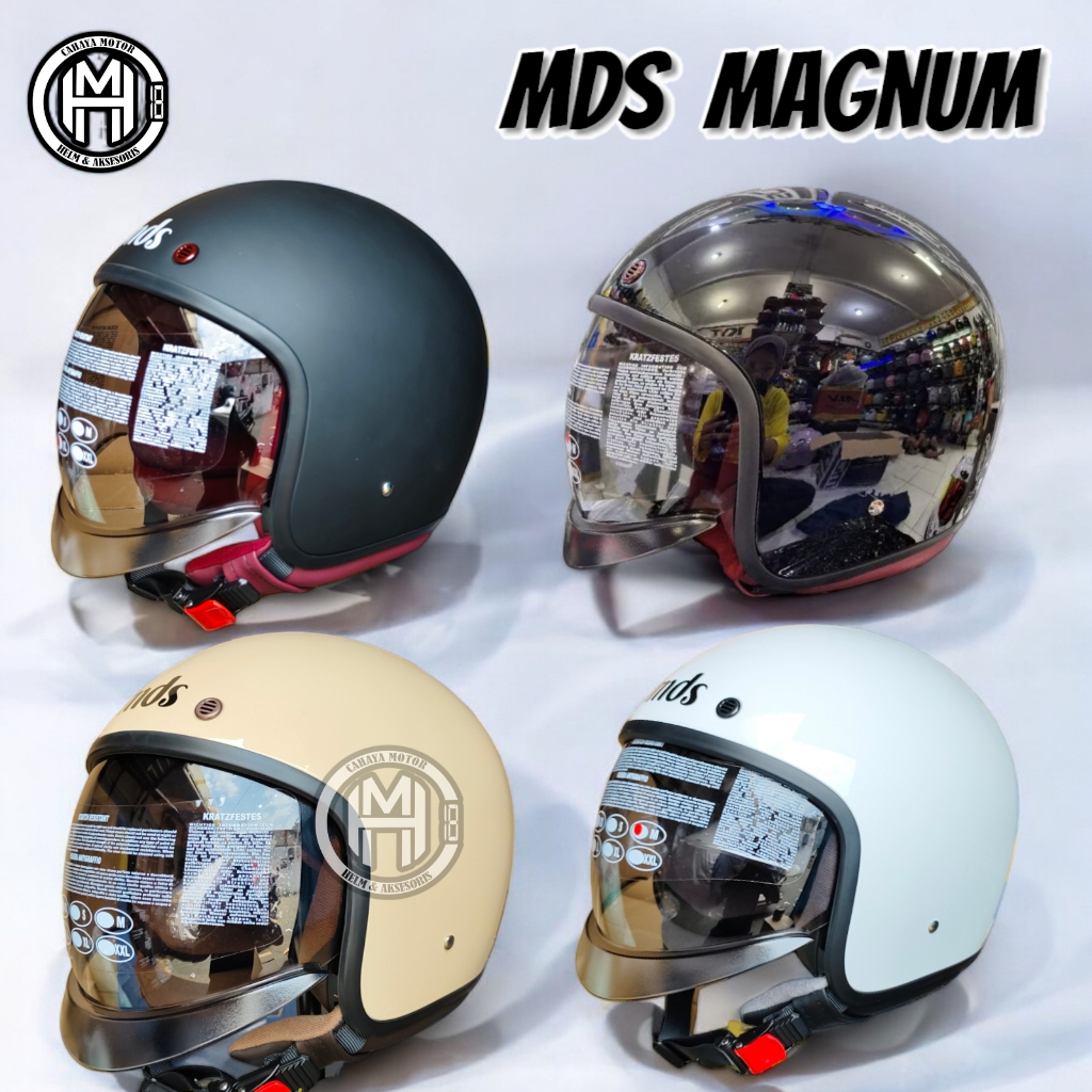 Jual HELM MDS MAGNUM RETRO SOLID ORIGINAL | Shopee Indonesia
