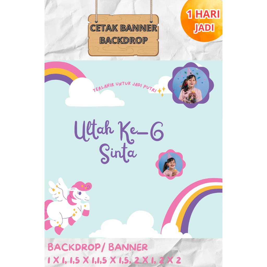 Jual BACKDROP ATAU BANNER SPANDUK ULANG TAHUN ANAK. BISA CUSTOM FOTO ...