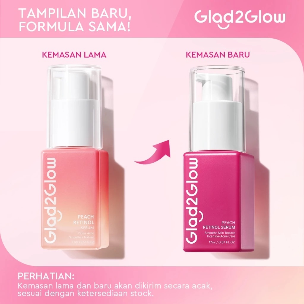 Jual GLAD2GLOW Peach Retinol Serum 17ml - G2G Serum Memudarkan Tanda ...