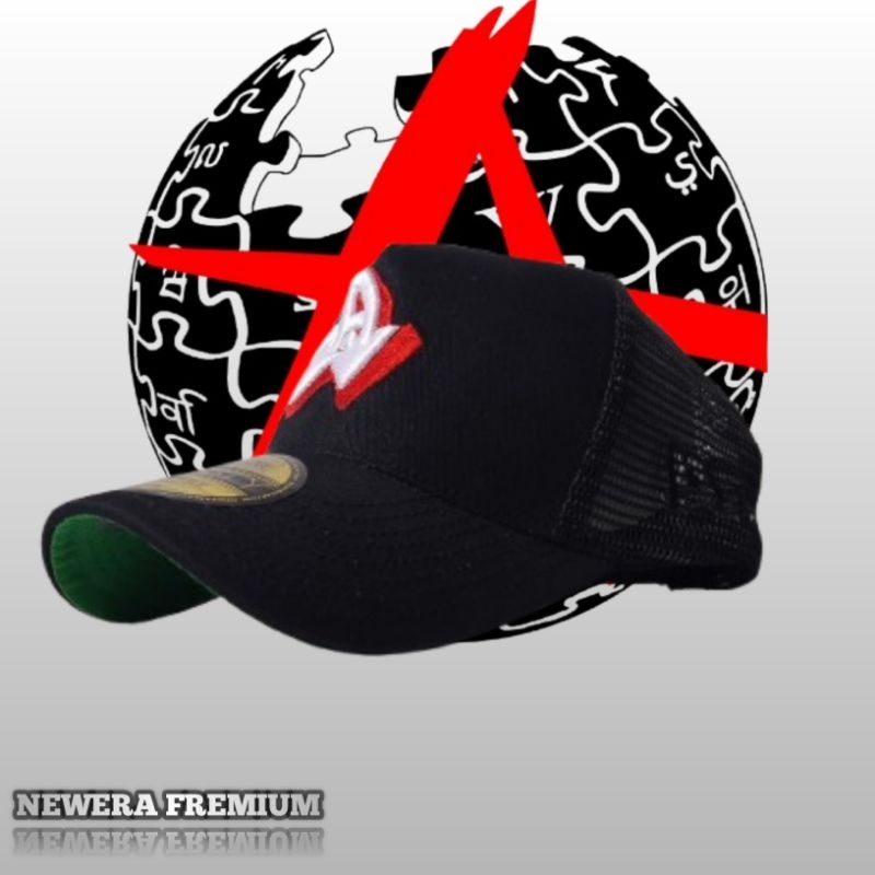 Jual TOPI LOGO HURUP A TRACKER BLACK BASEBALL | Shopee Indonesia