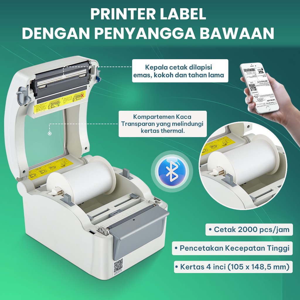 Jual Thermal Waybill Printer | Barcode Printer | USB+Bluetooth 4 & 3 ...