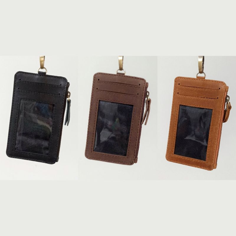 Jual ID Card Holder Lanyard Kulit Sapi Asli Tempat Kartu Nama Badge ...