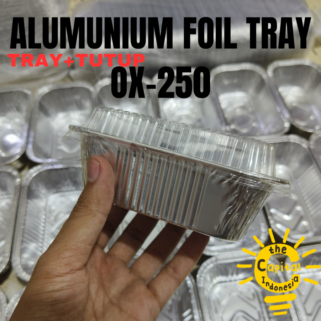 Jual Alumunium Foil Tray +TUTUP OX250 isi 25 pcs dimsum mentai macaroni | Shopee Indonesia