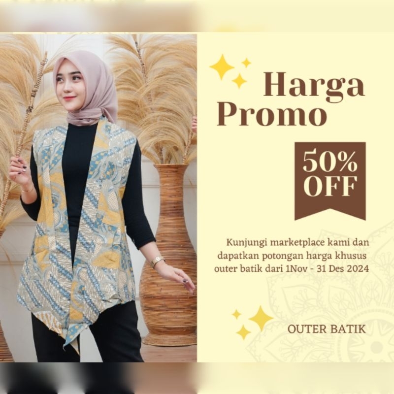 Jual Outer Batik Model Rompi atau Yukensi Bahan Katun Premium | Shopee ...